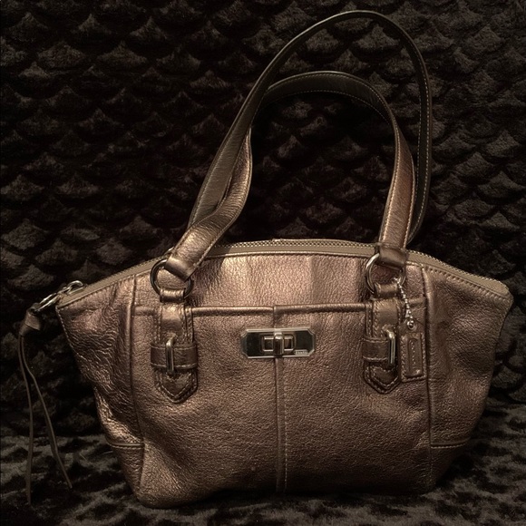 Coach | Bags | Coach Small Metallic Bronze Handbag | Poshmark